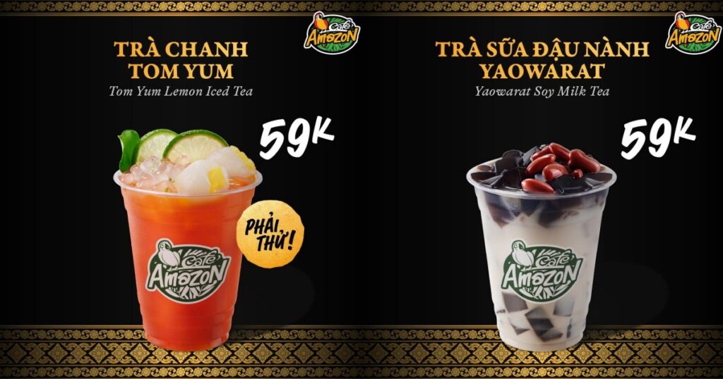 ขายไทยจะซื้อไหม? Cafe Amazon เวียดนาม ขาย ชามะนาวต้มยำกุ้ง และเมนูไทย ...