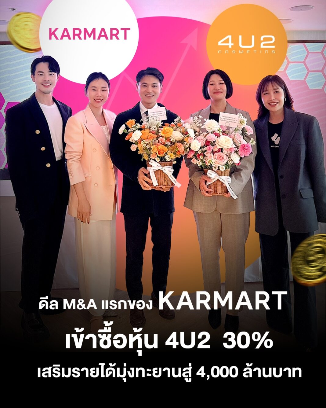 ดีล M&A แรกของ KARMART เกิดขึ้นแล้ว เข้าซื้อหุ้น 4U2 30% เสริมรายได้มุ่งทะยานสู่ 4,000 ล้านบาท ...